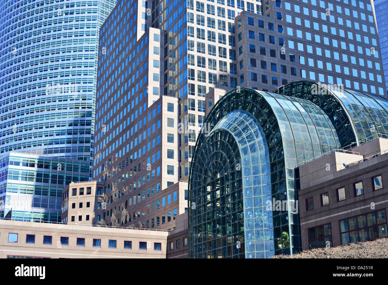 Close up of dense modern office buildings Stock Photo - Alamy