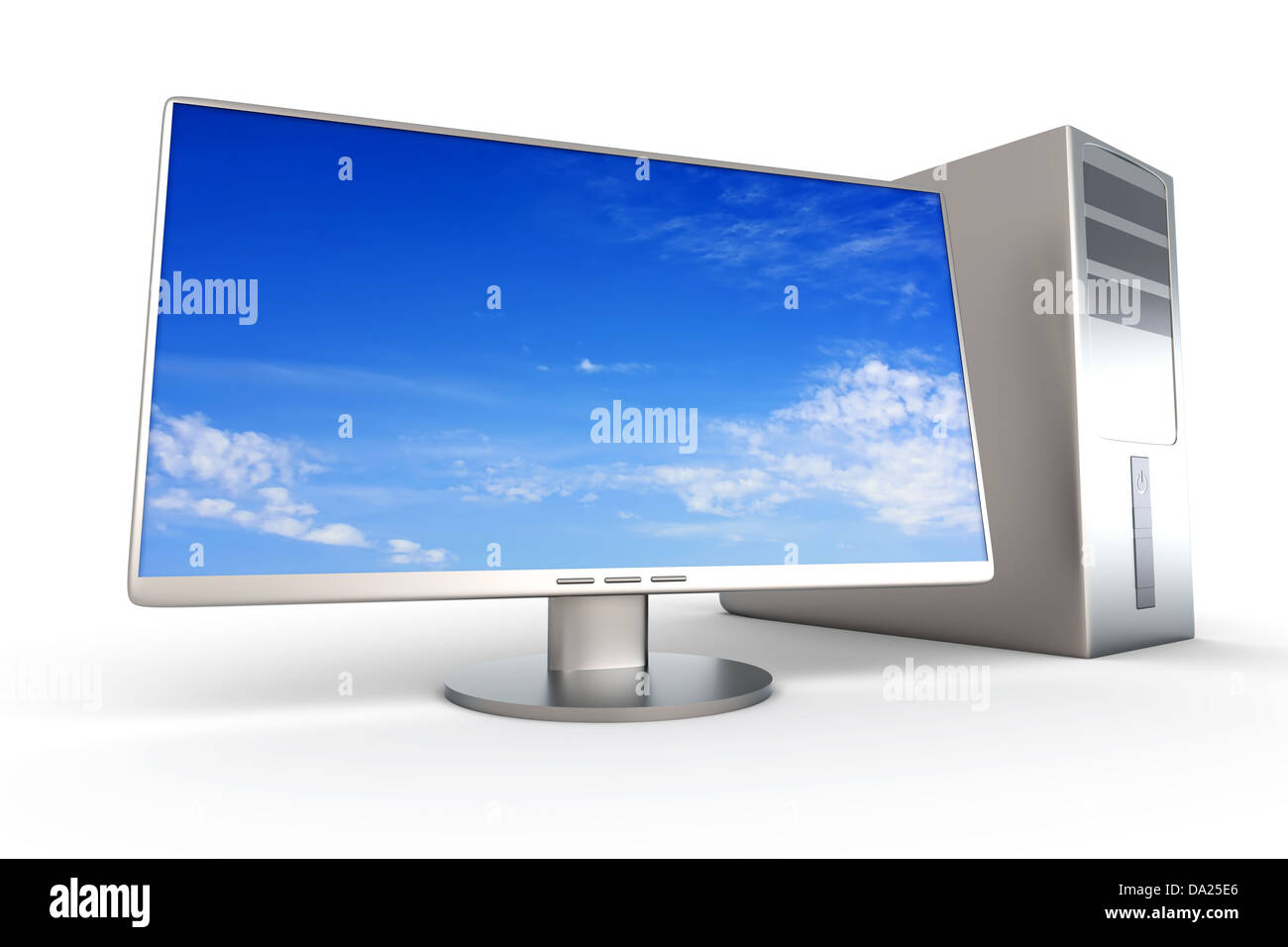 A Desktop PC System. 3D rendered Illustration. Isolated on white Stock ...