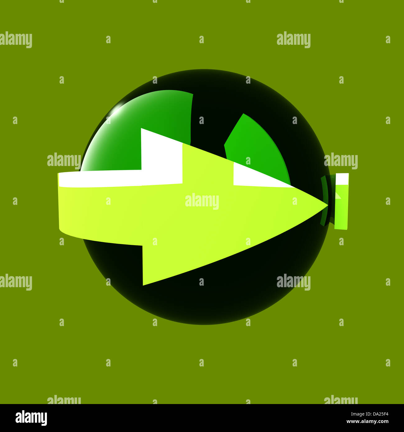 3D rendered Illustration. An arrow symbolizing an repeating process ...