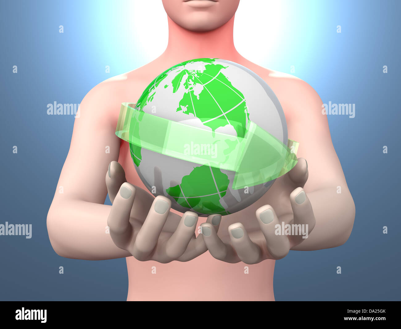 Holding the world in your hands. 3D rendered illustration Stock Photo ...