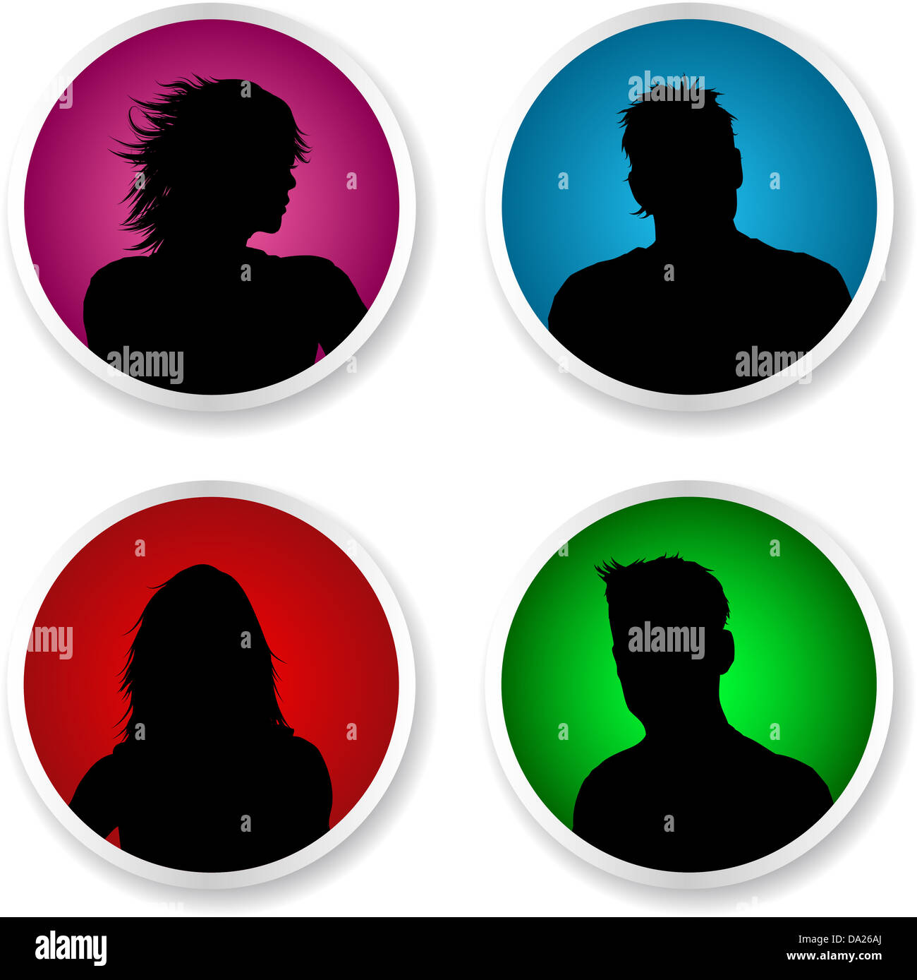 Collection of four different people avatars Stock Photo - Alamy