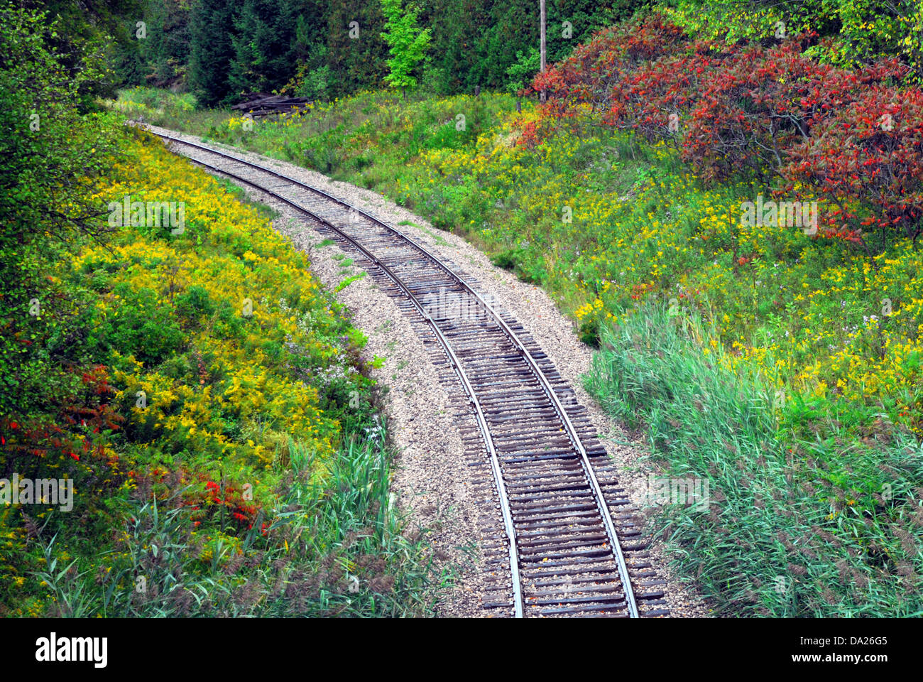 Rail track bend hi-res stock photography and images - Alamy