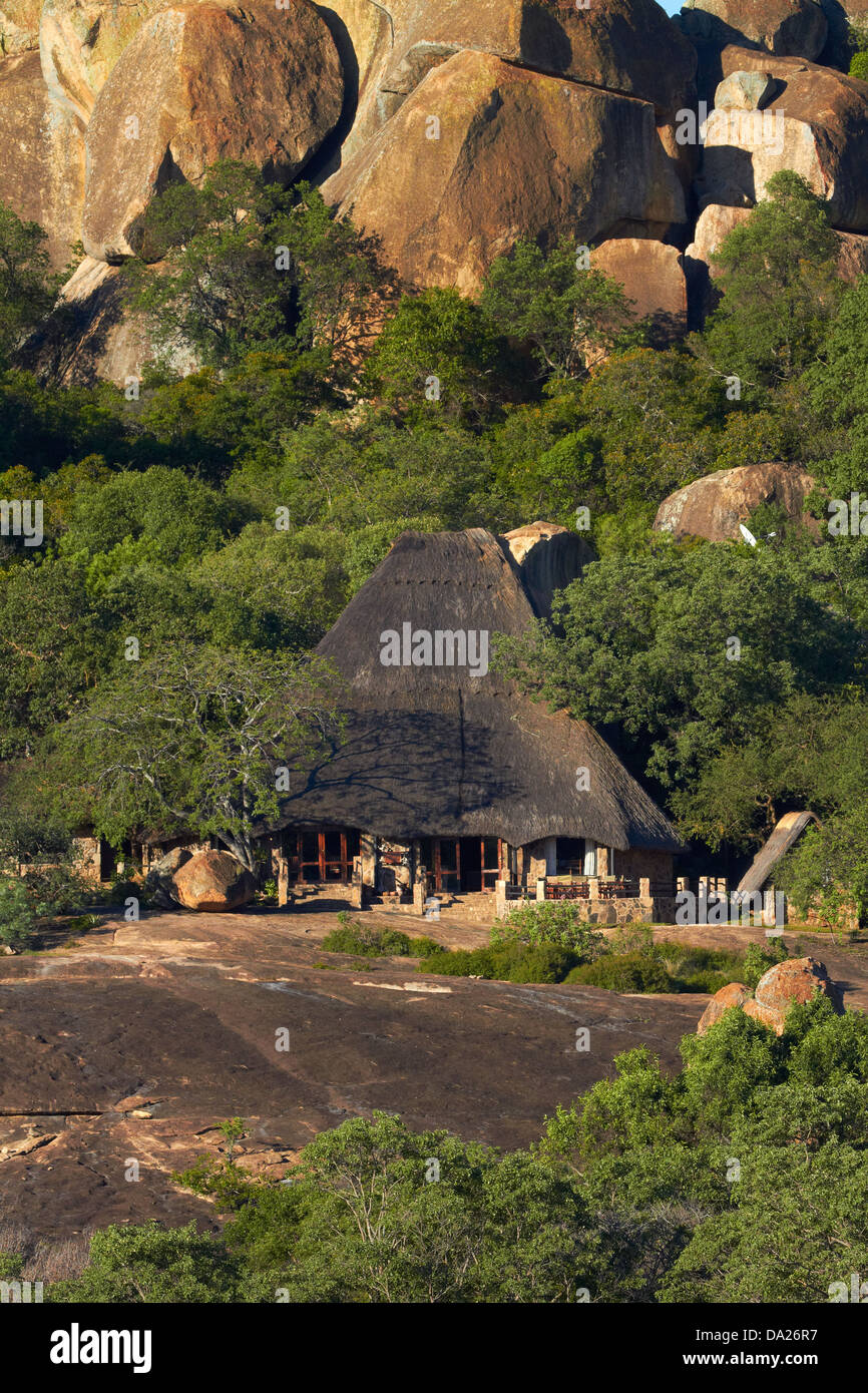 Big Cave Camp, blending in to the granite outcrops of the Matopos Hills ...