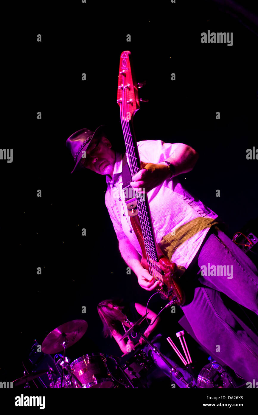 Ann Batty on Drums and Doug Long playing the 1998 Alembic Essence 5 ...