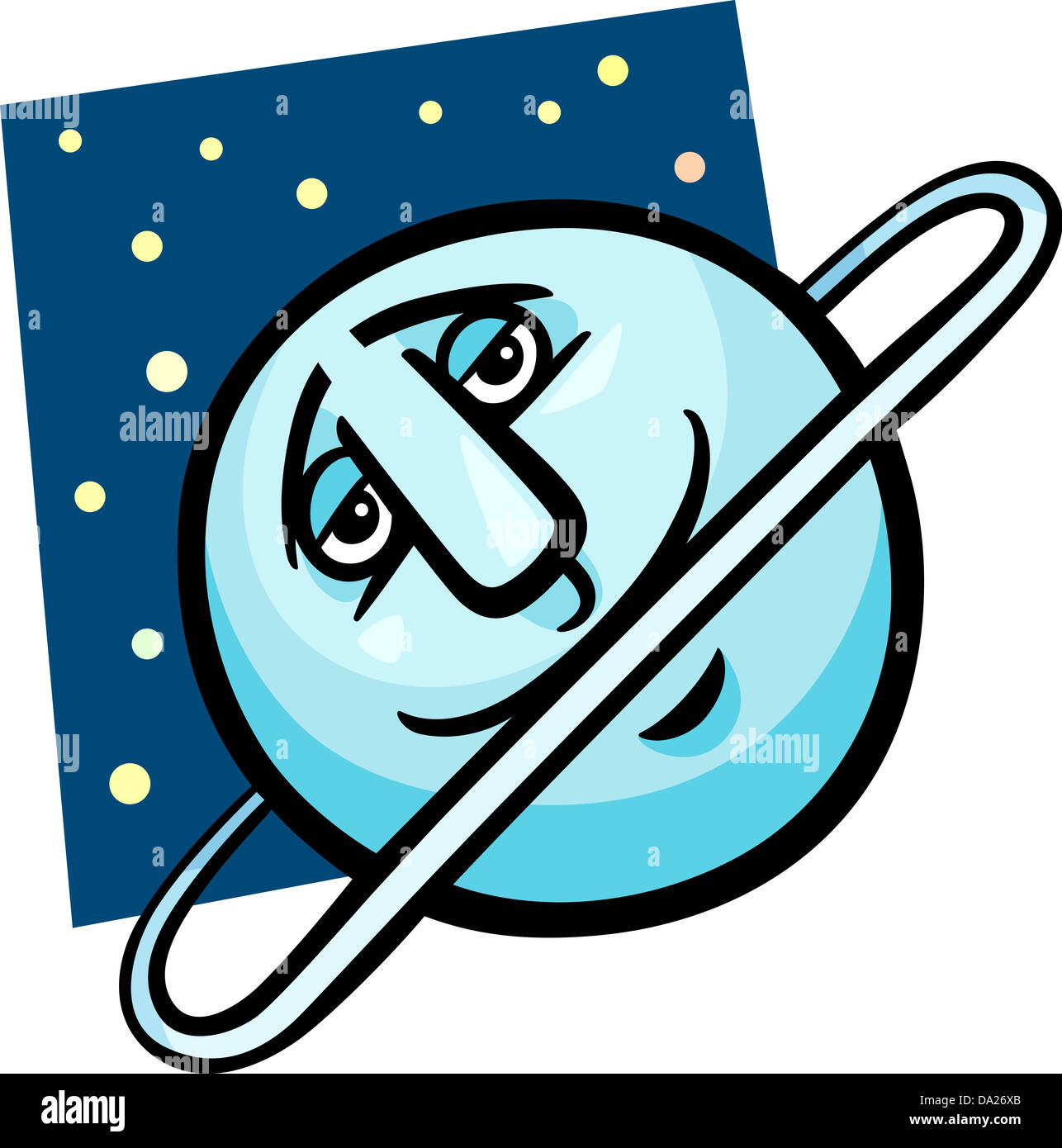 Cartoon Illustration of Funny Uranus Planet Comic Mascot Character ...