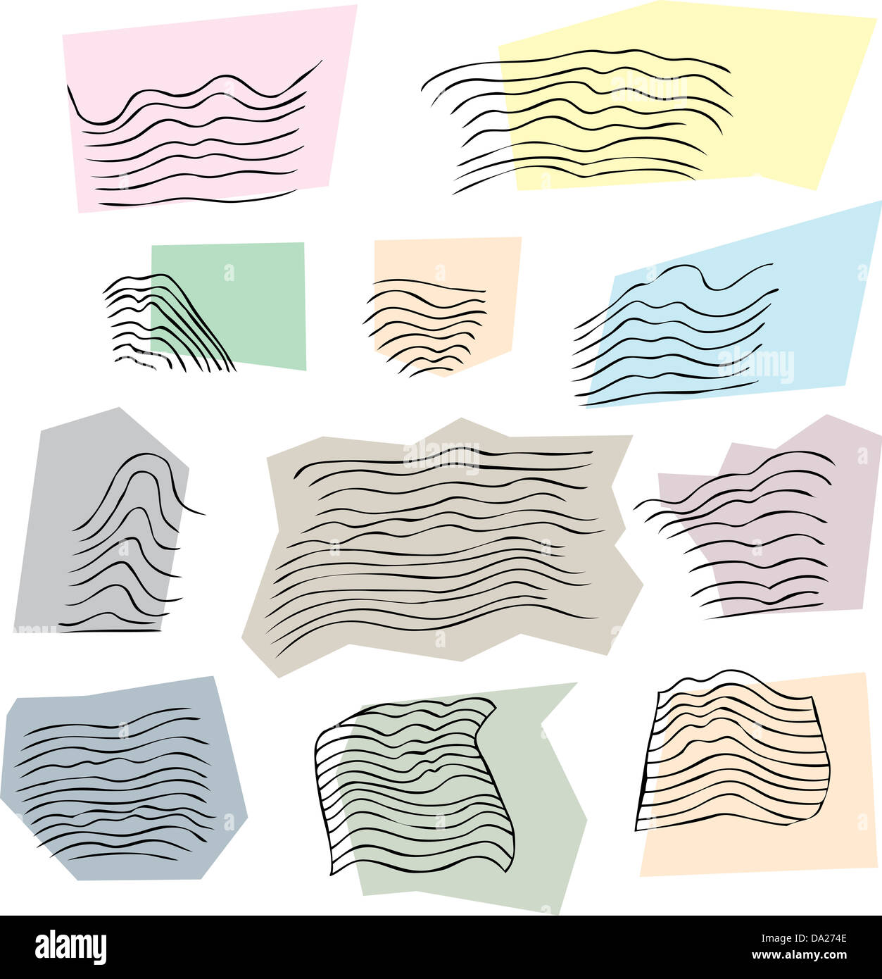 Set of abstract natural wavy patterns on white background Stock Photo ...
