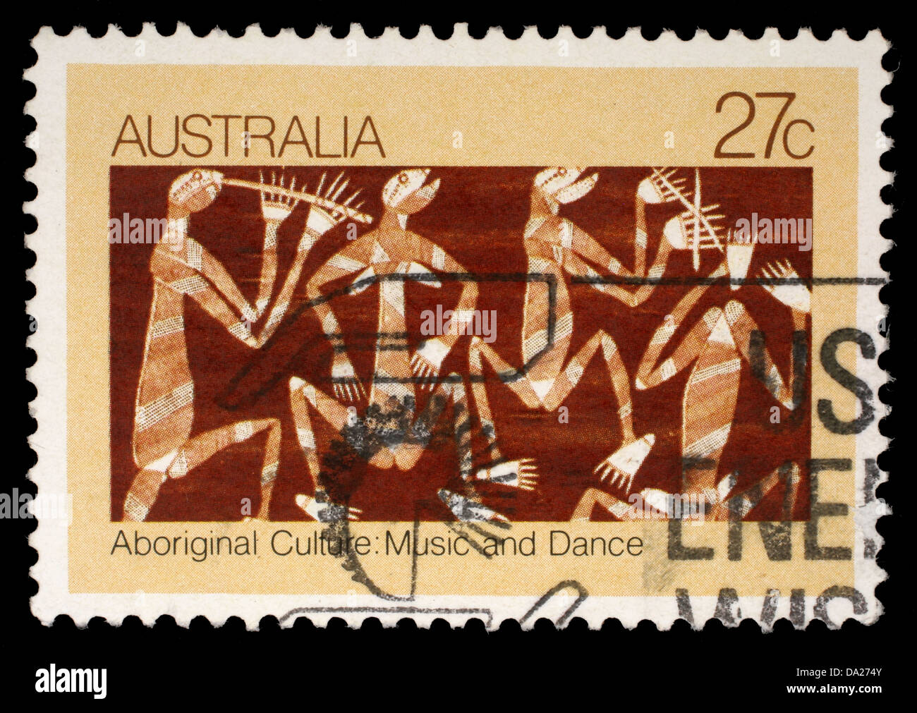 AUSTRALIA - CIRCA 2000: A stamp printed in Australia shows Aboriginal ...