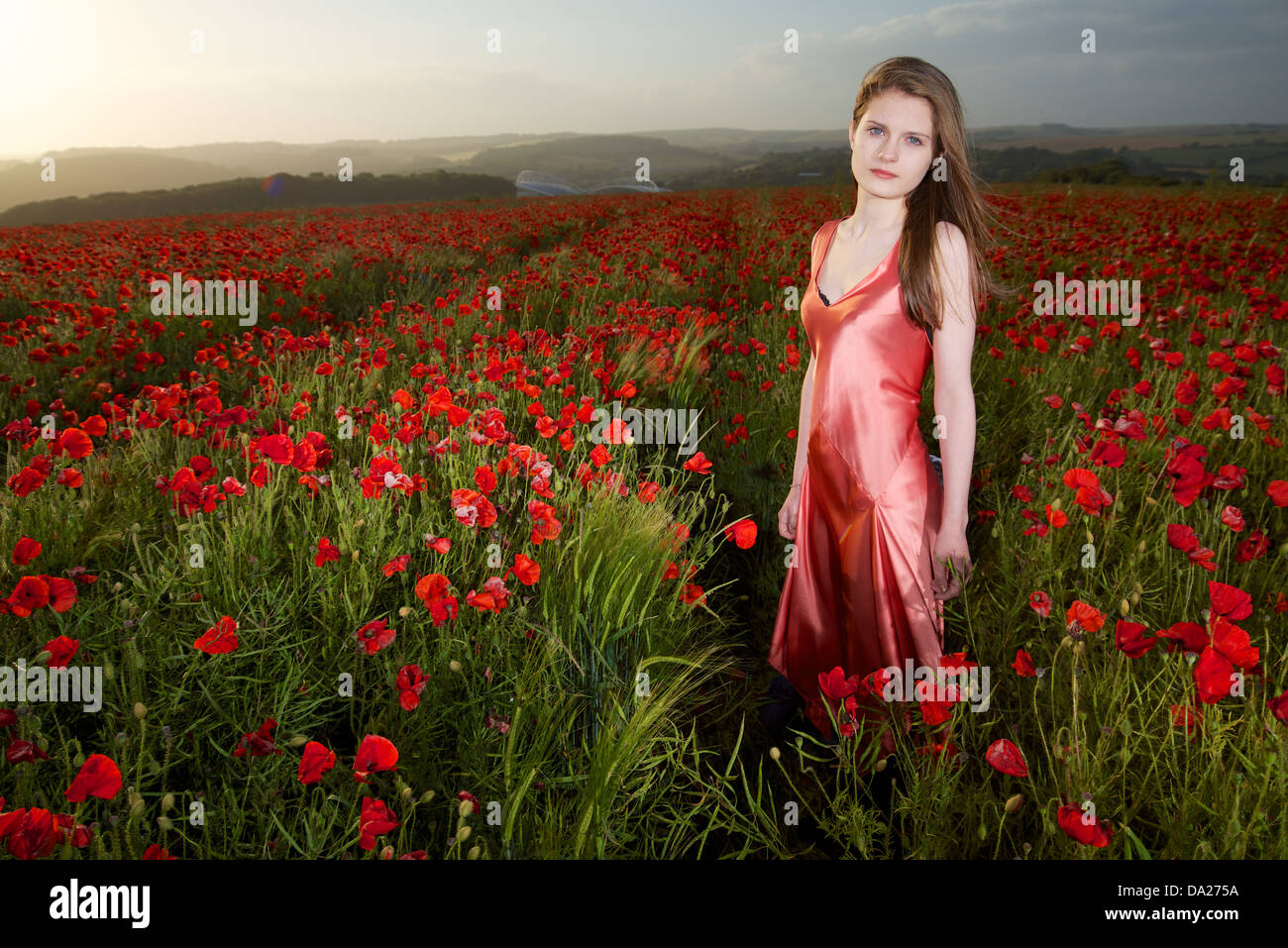 Model Megan Cheek dressedin Sarina Poppy's luscious silk dresses in a ...