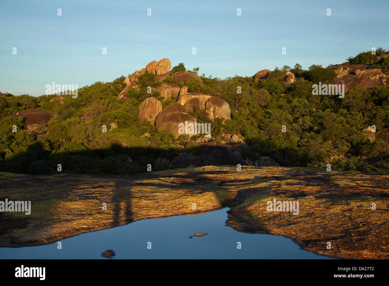 Rock outcrops above Big Cave Camp, Matopos Hills, near Bulawayo ...