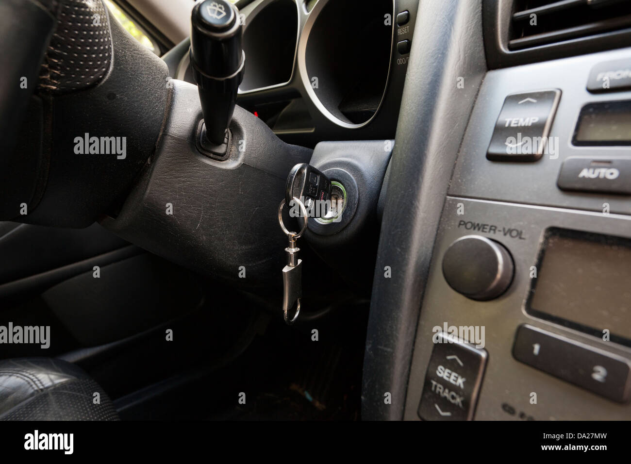 Car key in ignition Stock Photo - Alamy