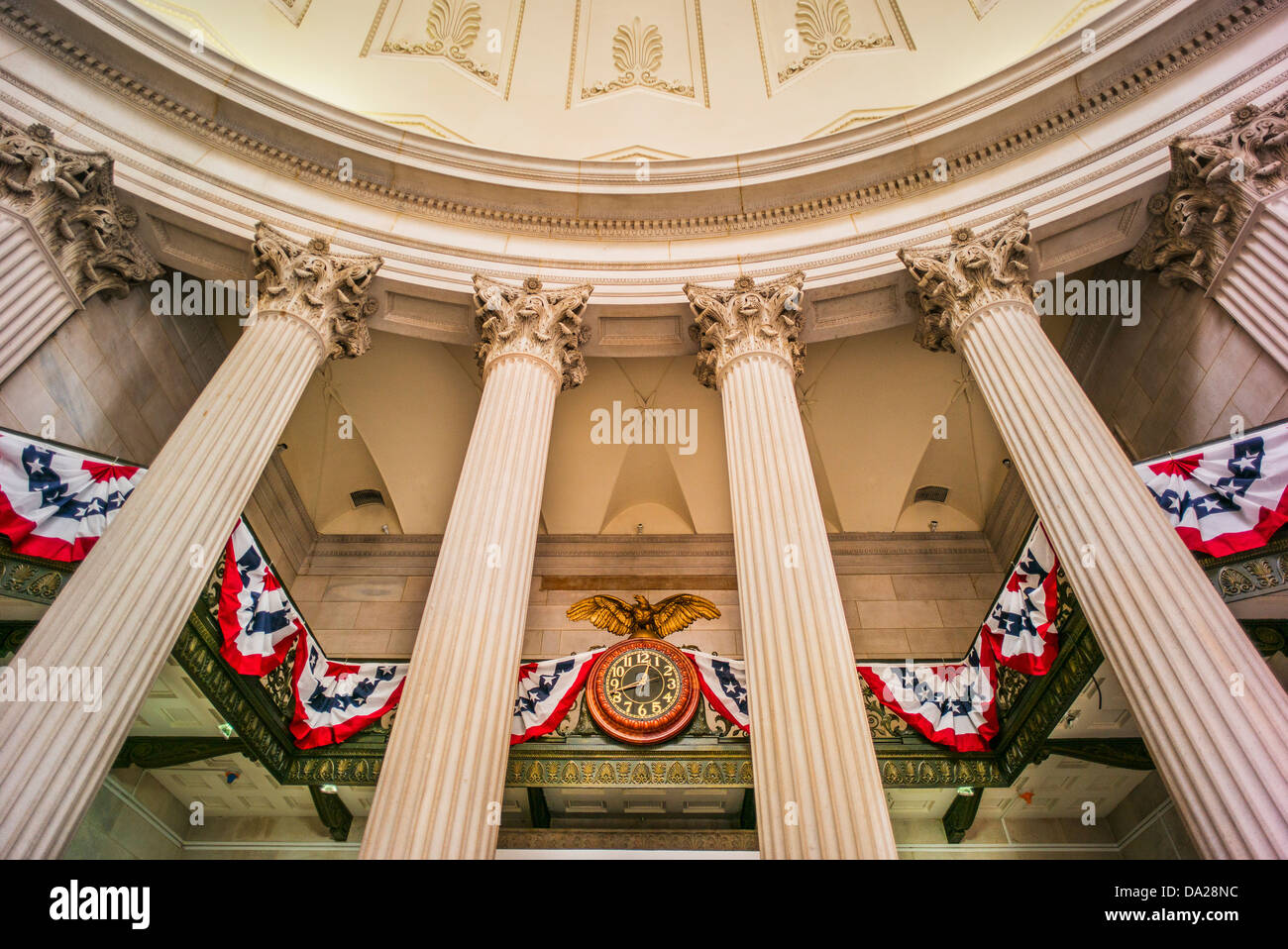 USA, New York City, Decoration for first presidential inauguration at ...