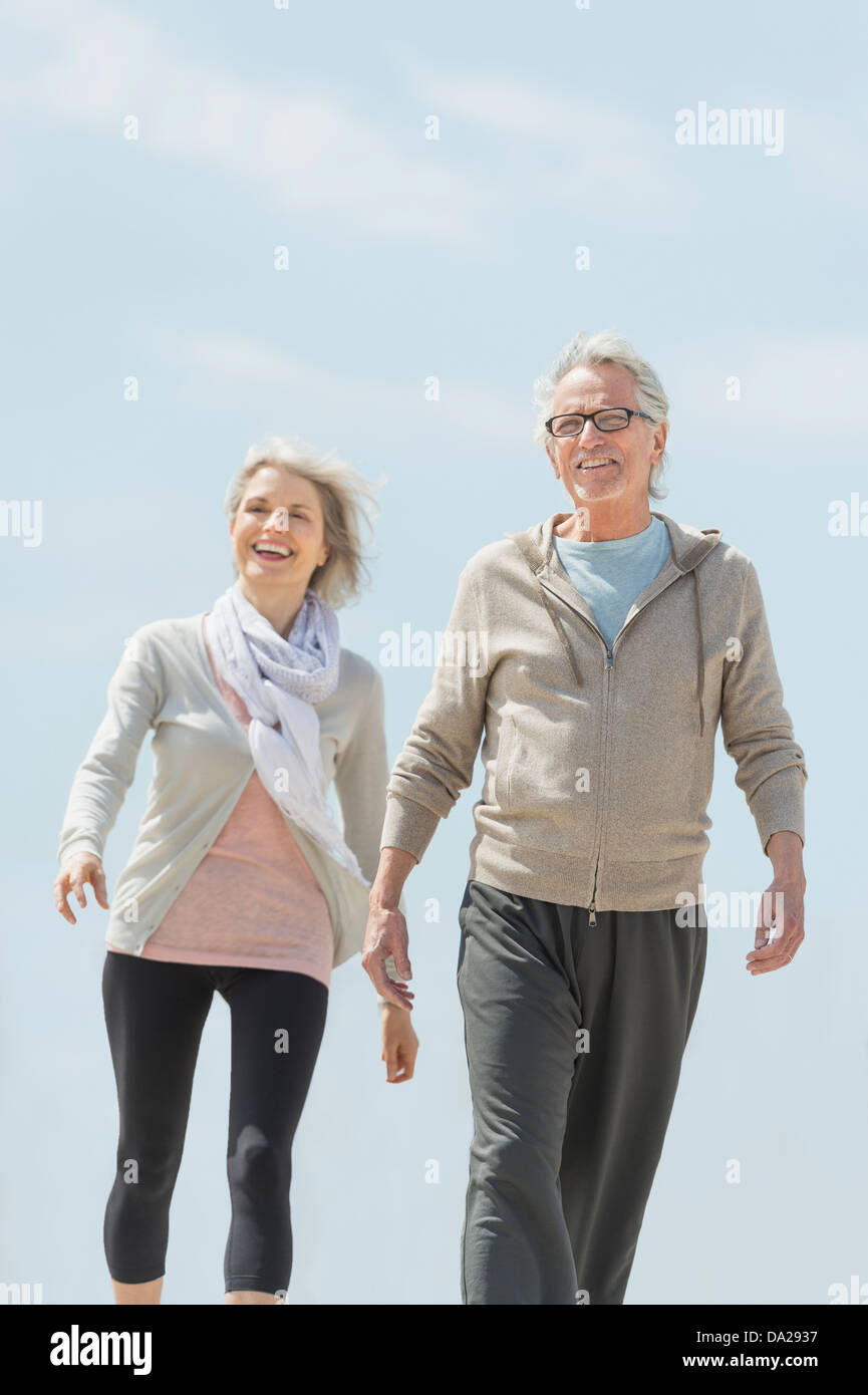 Couple exercise walking together hi-res stock photography and images ...