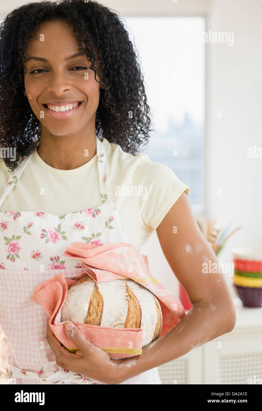 Woman portrait smile flour hi-res stock photography and images - Alamy