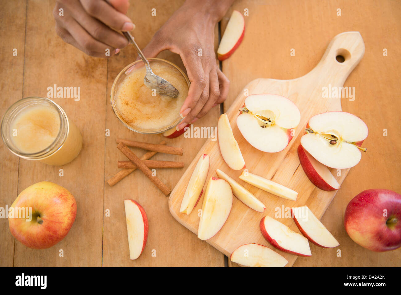 Apple sauce making Stock Photo - Alamy