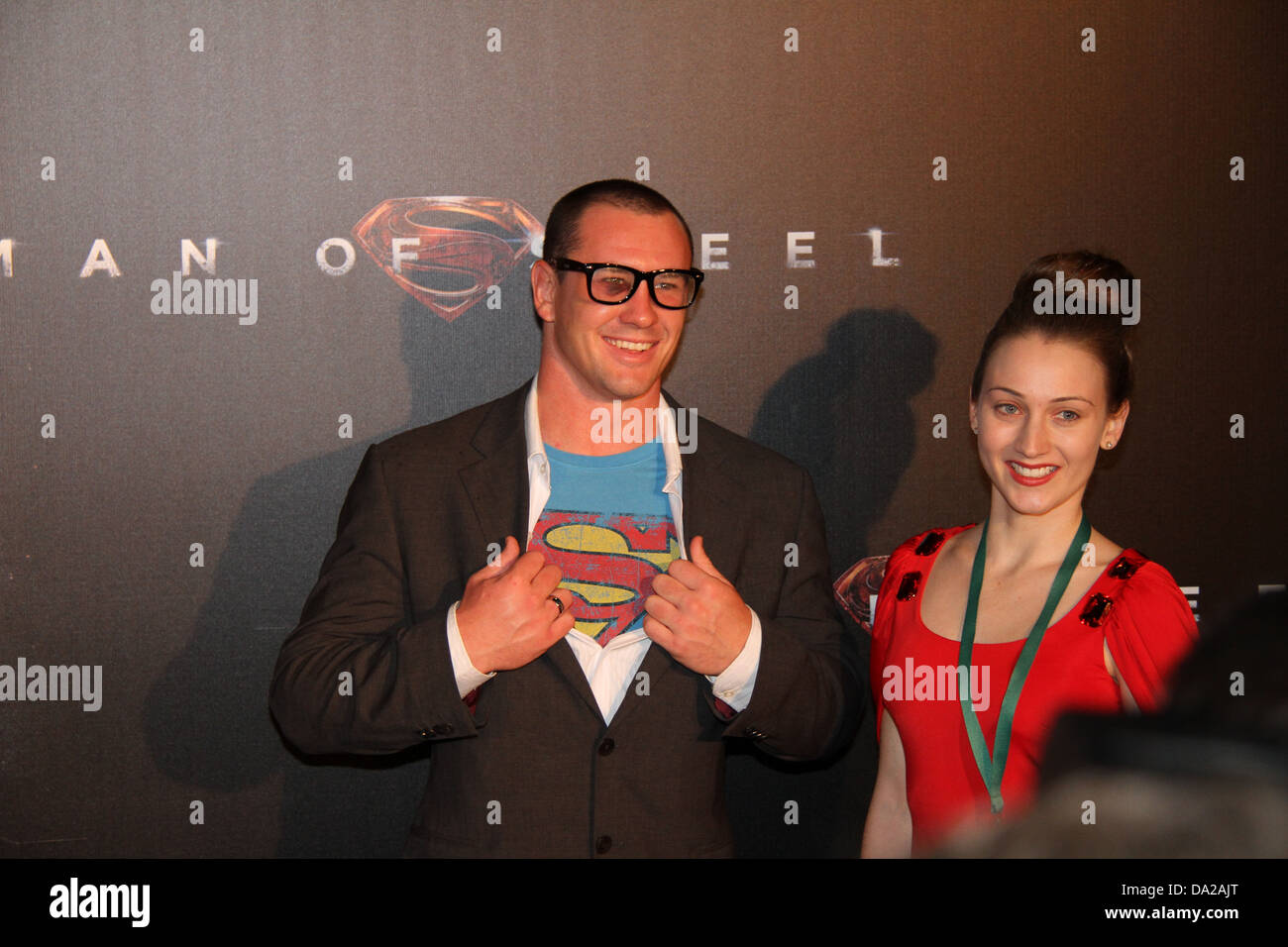 Pictured is South Sydney Rabbitoh player Dave Tyrrell and partner Stock ...