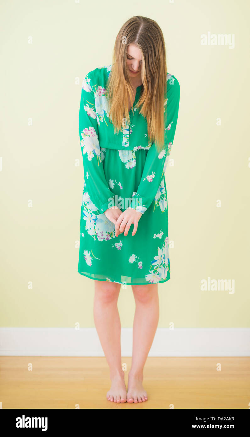 Portrait of barefoot woman Stock Photo - Alamy