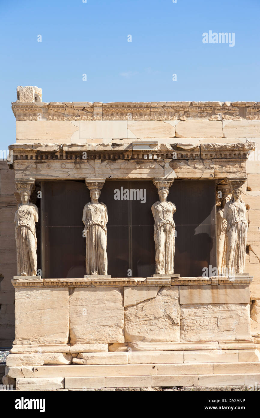 The Caryatids in the Erechtheion, at the Acropolis, Athens, Greece ...