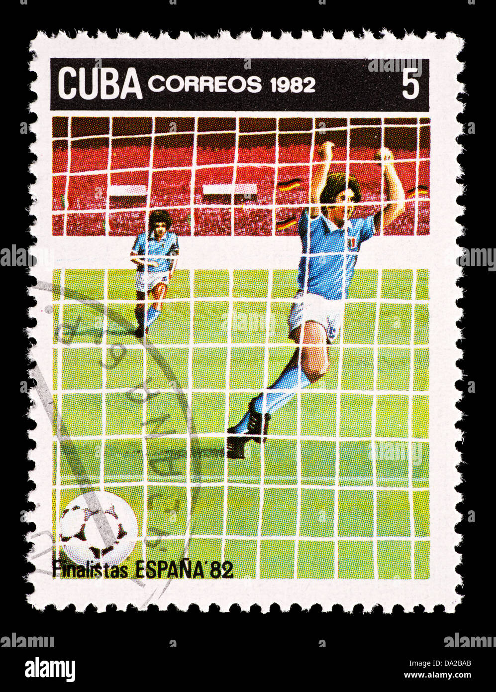 Postage stamp from Cuba depicting football (soccer) players, issued for ...