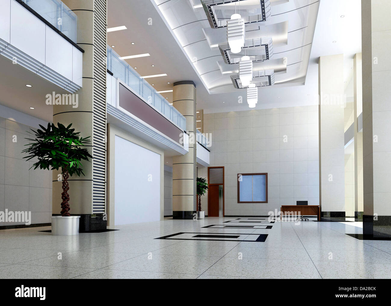modern design interior of hall,corridor. 3D render Stock Photo - Alamy