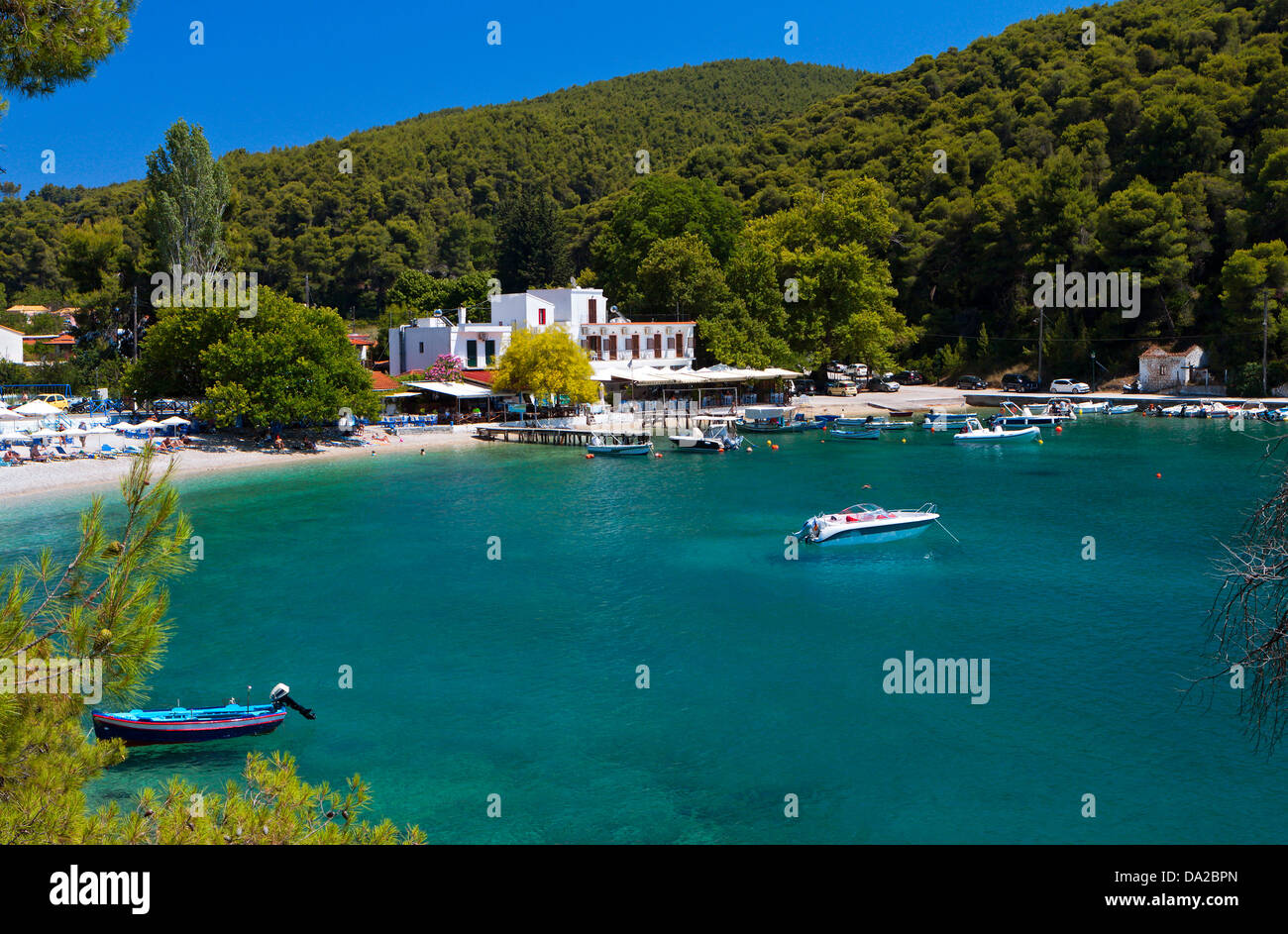 Agnontas bay at Skopelos island in Greece Stock Photo - Alamy