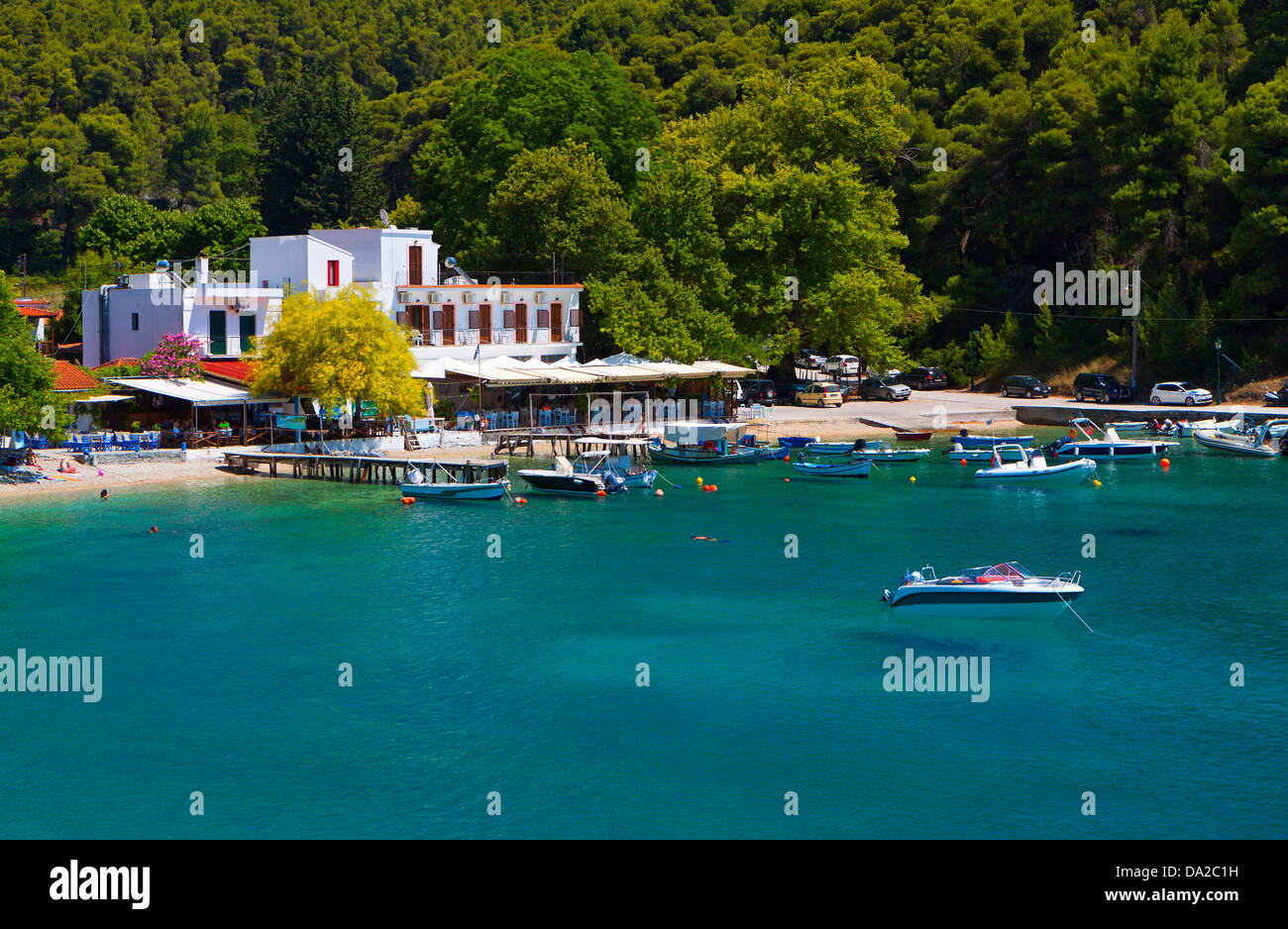 Agnontas bay at Skopelos island in Greece Stock Photo - Alamy