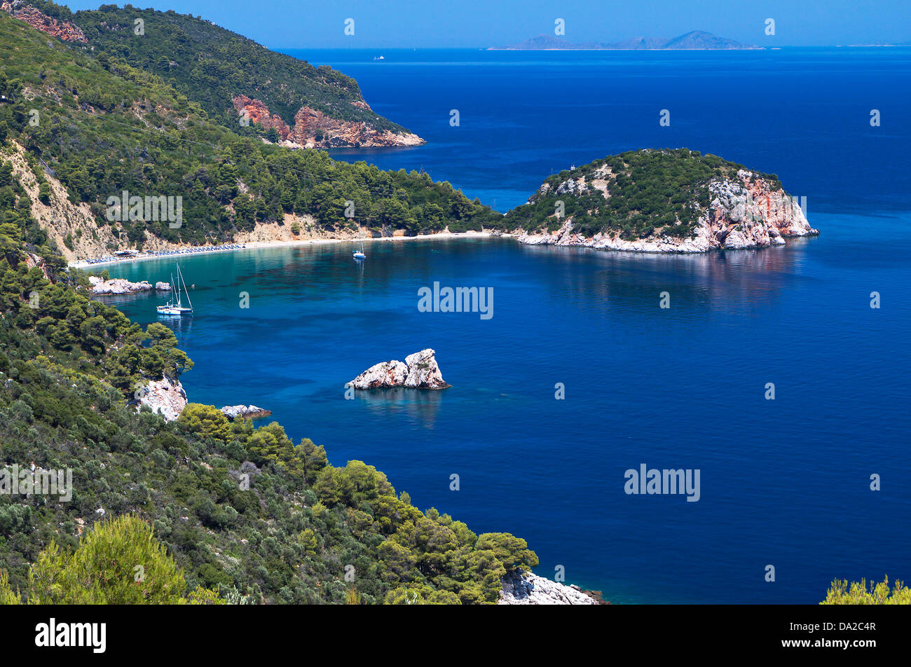 Stafilos bay at Skopelos island in Greece Stock Photo - Alamy