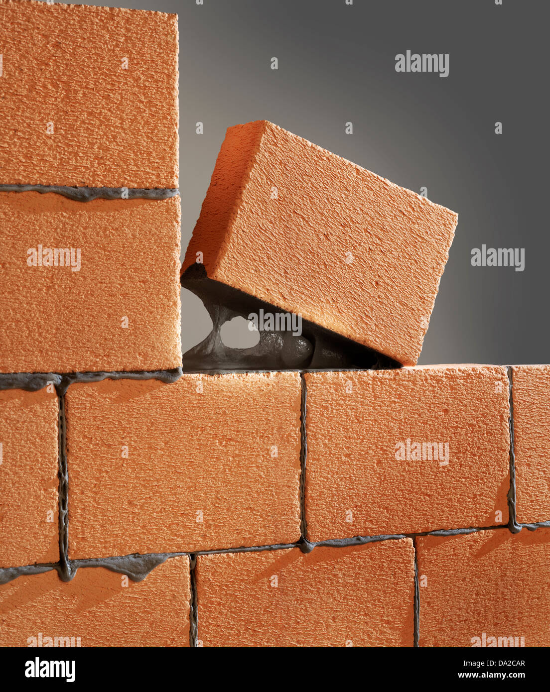brick wall under construction Stock Photo - Alamy