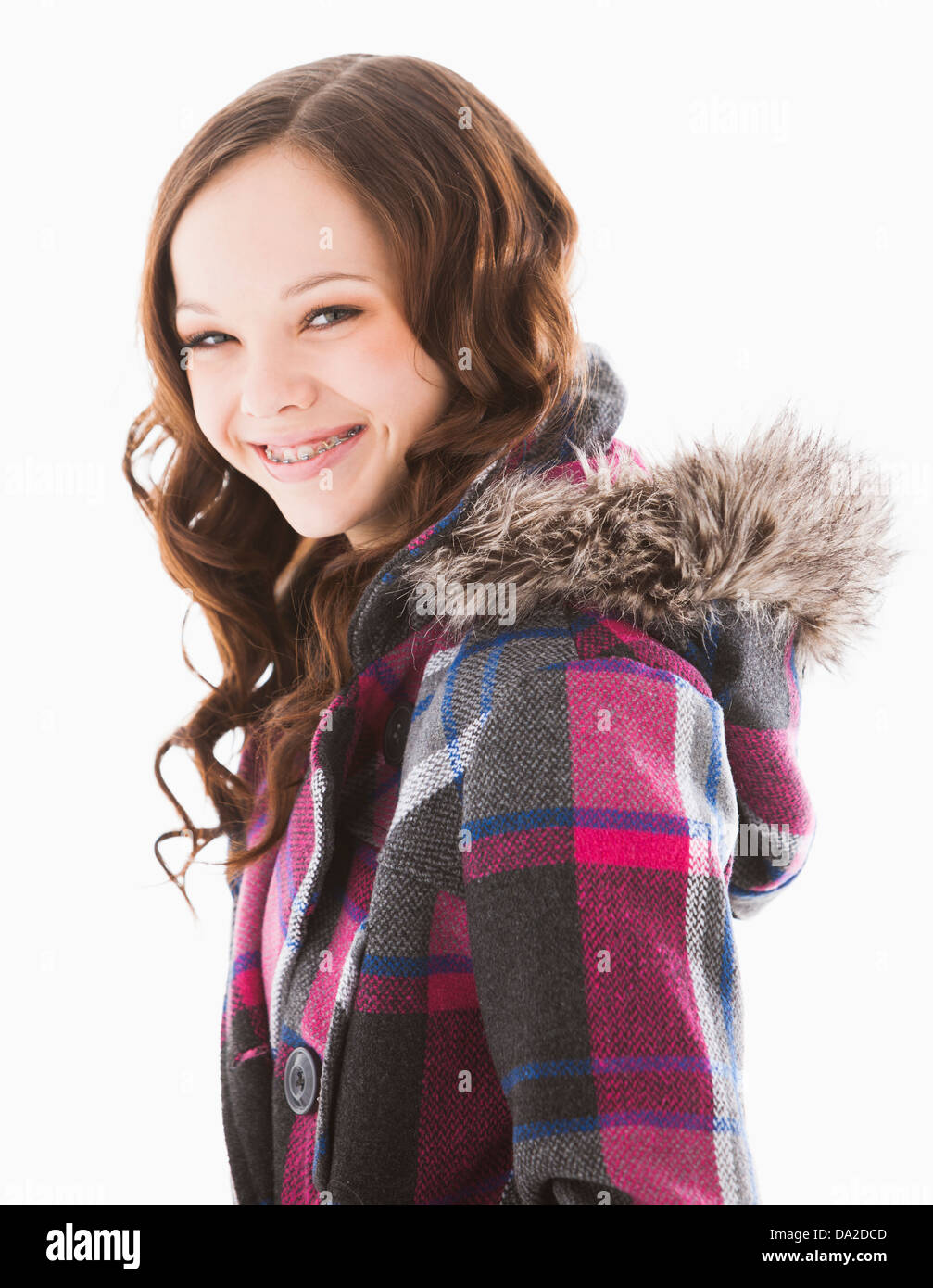 Portrait of smiling girl (12-13 Stock Photo - Alamy