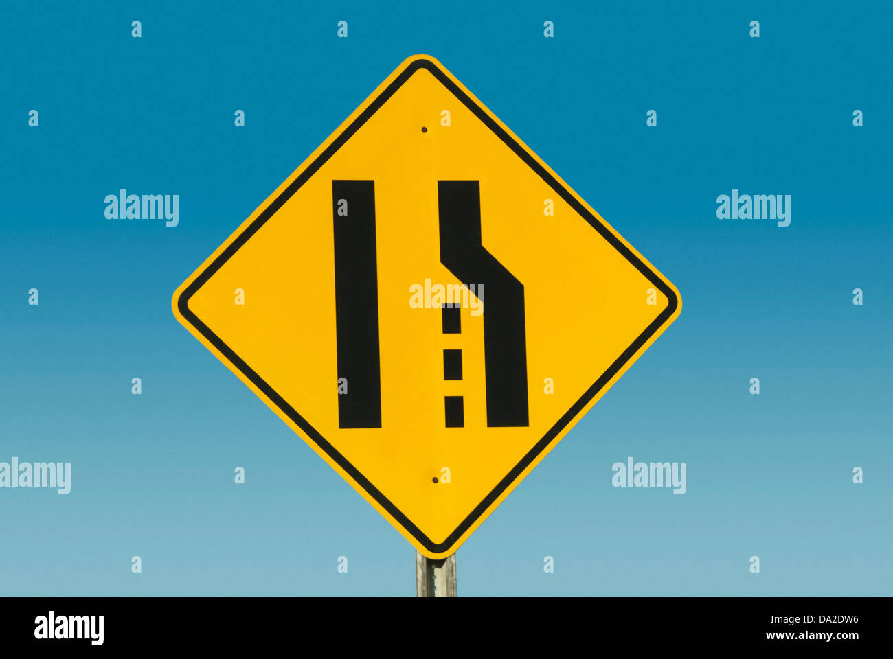 Right lane closed sign Stock Photo - Alamy
