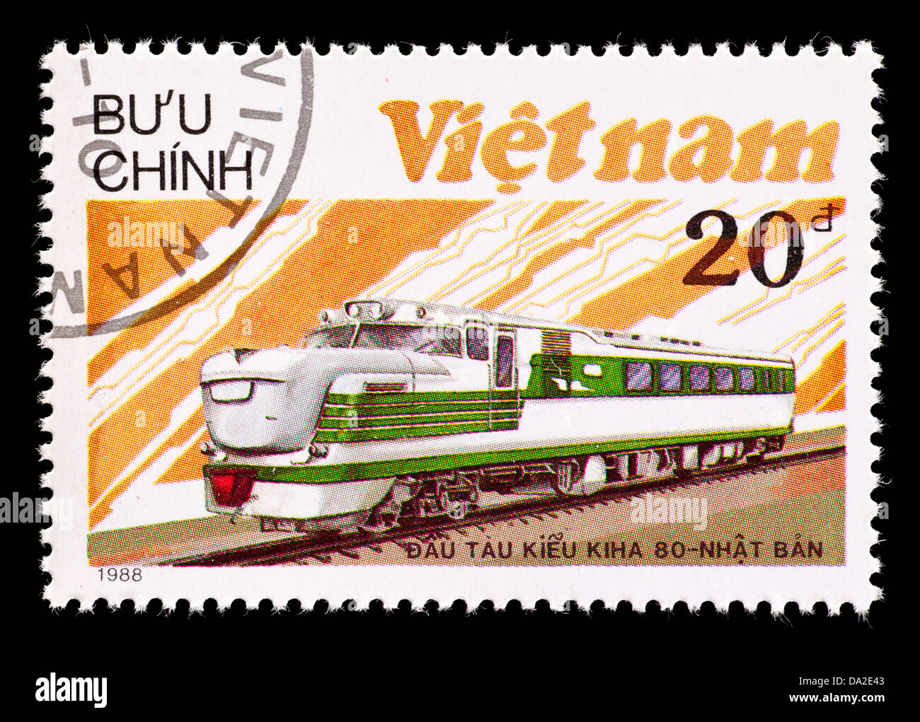 Postage stamp from Vietnam depicting the Kiha 80 train engine from ...