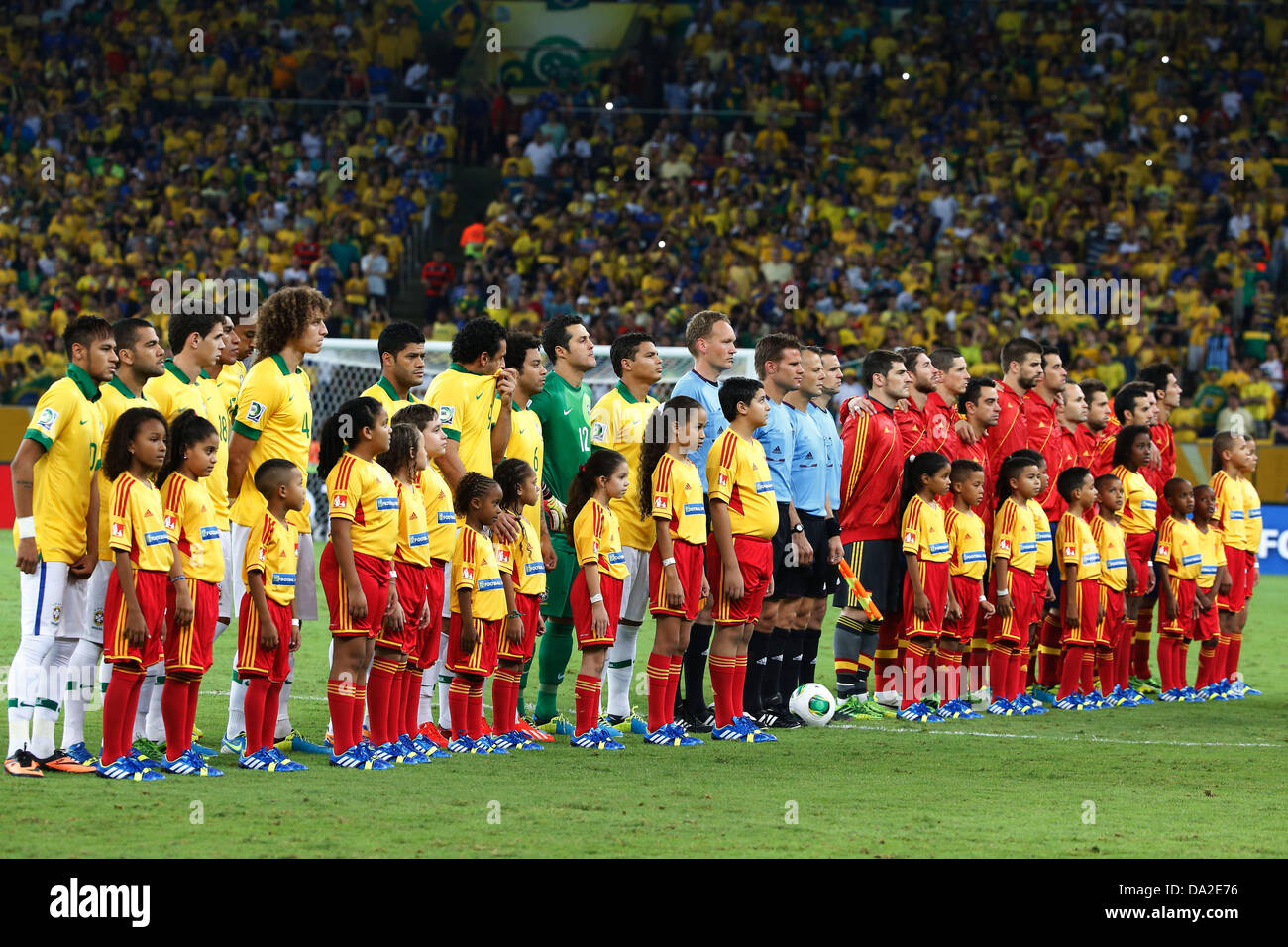 Rio de Janeiro, Brazil. 1st July 2013. Two team group line-up, JUNE 30 ...