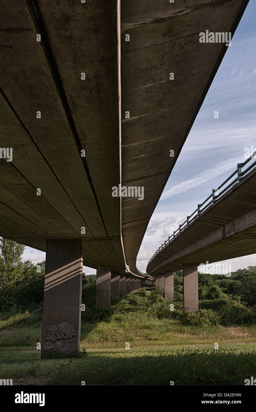 beneath freeway concrete motorway autobahn highway dual carriage way ...