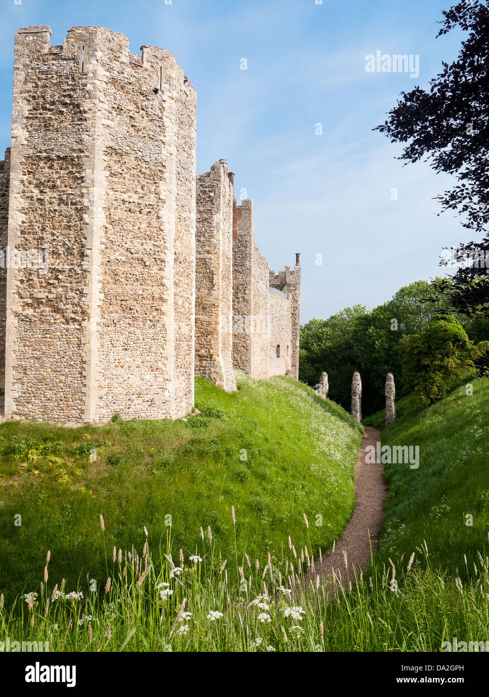 Medieval Framlingham Castle, a Norman castle in a historic market town ...