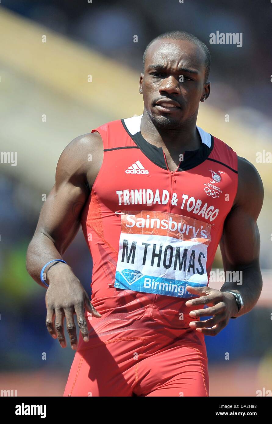 Birmingham, UK. 30th June 2013. Mikel Thomas (TRI). Mens 110m Hurdles ...