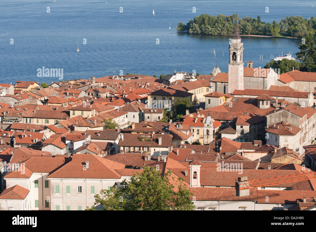 aerial view of Arona and Lake Maggiore, Italy Stock Photo - Alamy
