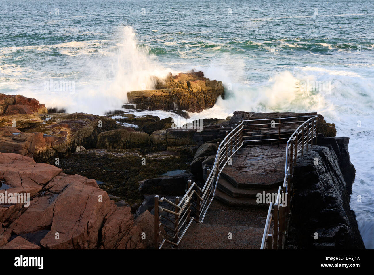 Stairs to Thunder Hole, Acadia National Park, Maine Stock Photo - Alamy