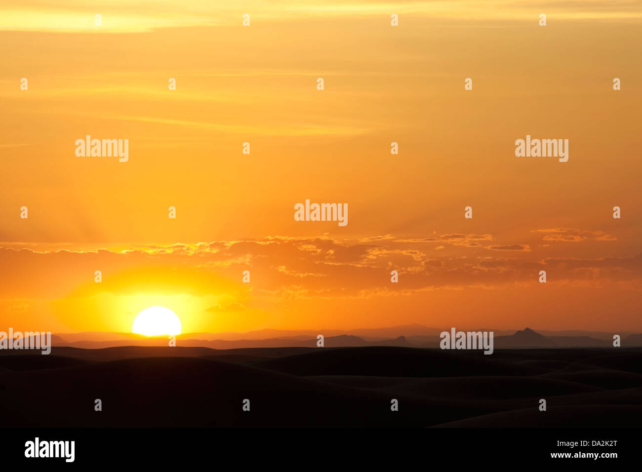 Colorful sunset in the Sahara desert Stock Photo - Alamy