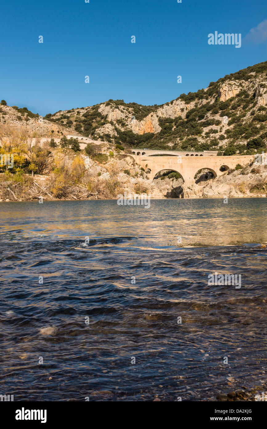 Pont du Diable on the Herault River, constructed in the 11th century ...