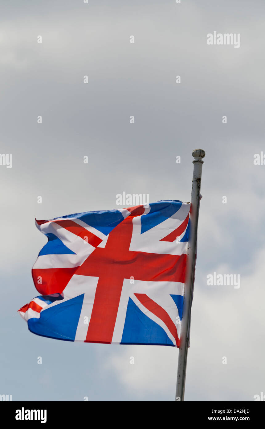 Union jack flag flapping in the wind hi-res stock photography and ...