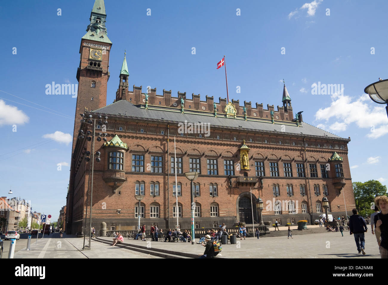 Copenhagen Denmark EU Magnificent City Hall building in busy City Hall ...
