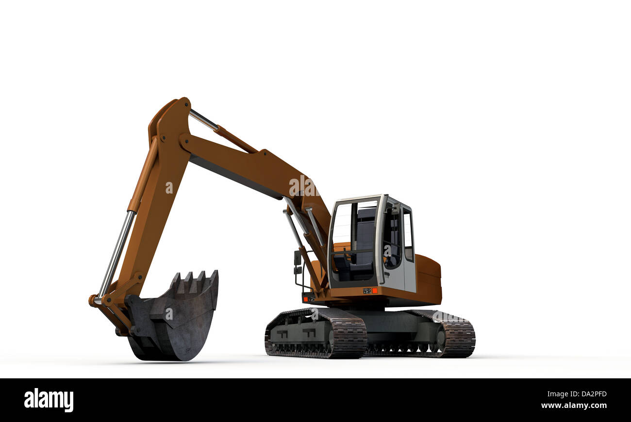 Excavator digger working on Cut Out Stock Images & Pictures - Alamy