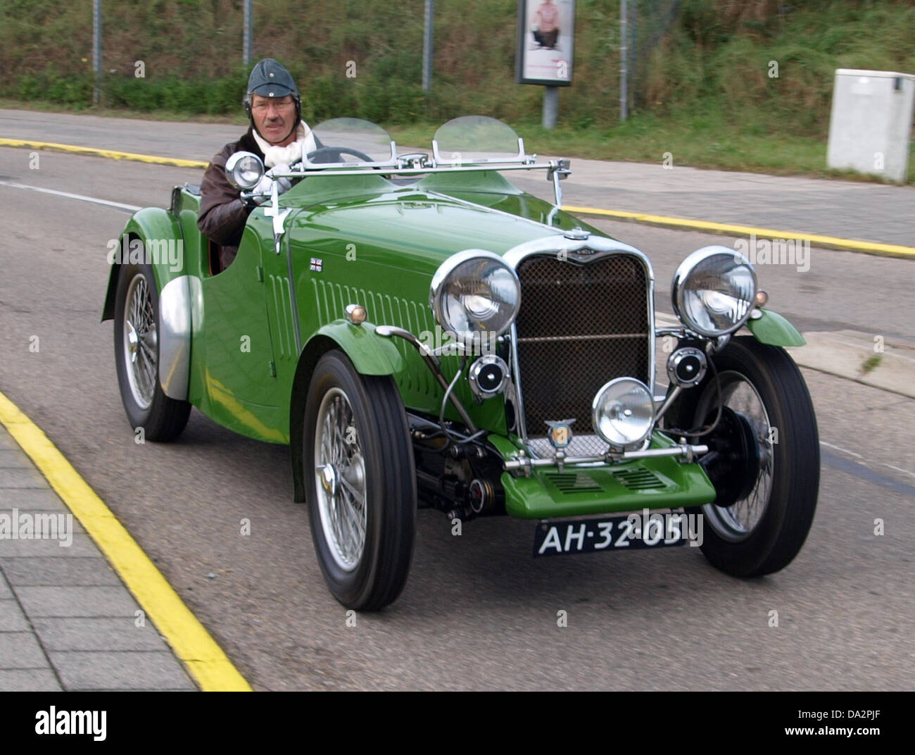A 1934 Singer Le Mans Cabriolet, captured during the Nationaal Oldtimer ...