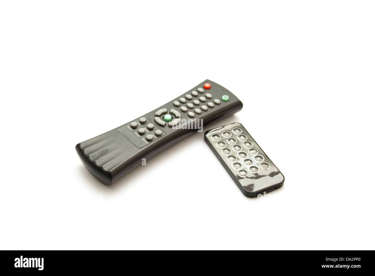 Different Remote Control on white background Stock Photo - Alamy