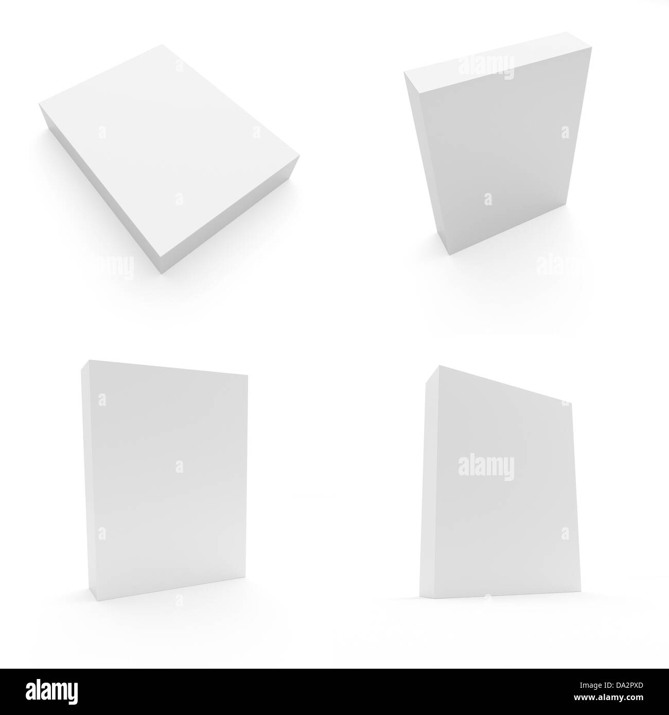 Blank Box On White Background - Set : 4 Boxes Stock Photo - Alamy