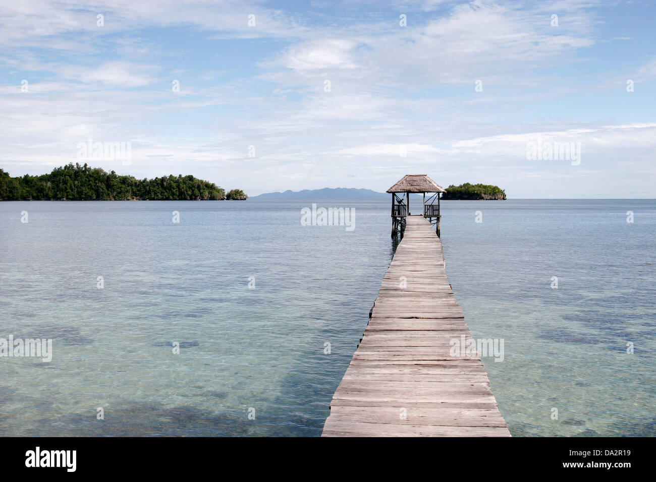 Jetty leading into the sea, Togean Islands, Indonesia Stock Photo - Alamy