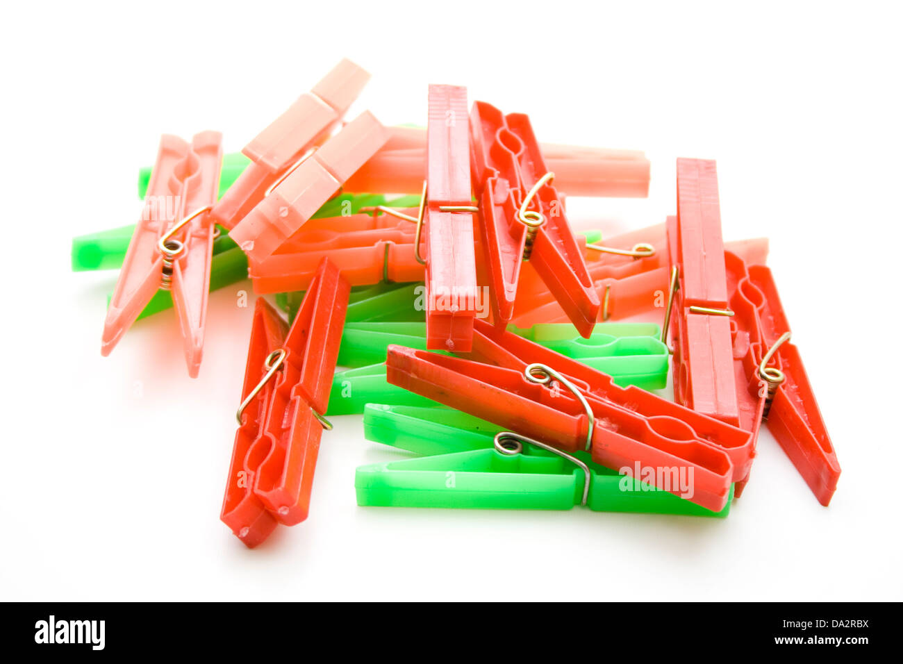 Different color clothespins Cut Out Stock Images & Pictures - Alamy