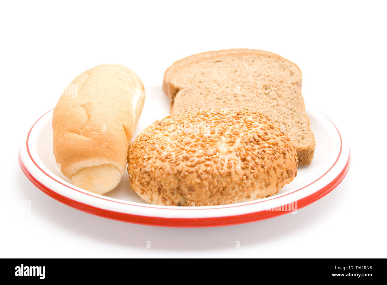 Fresh Bread on Plate Stock Photo - Alamy