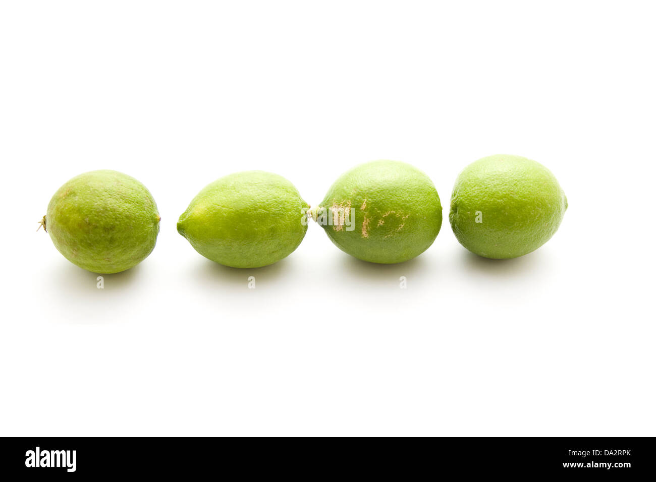 Fresh Green Lemon on white background Stock Photo - Alamy