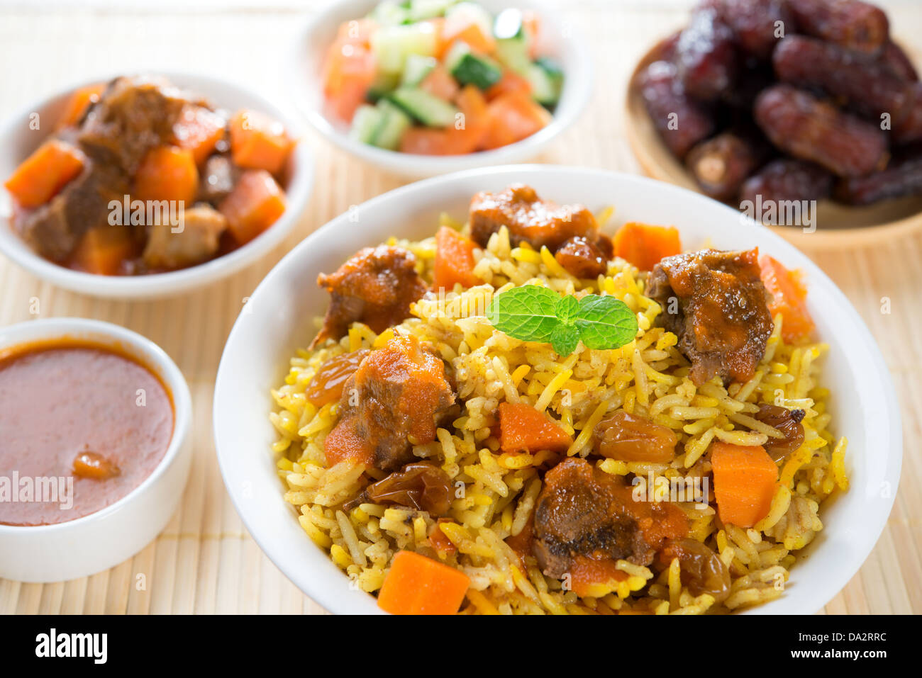 Arab rice, Ramadan food in middle eastern, served with tandoor mutton ...