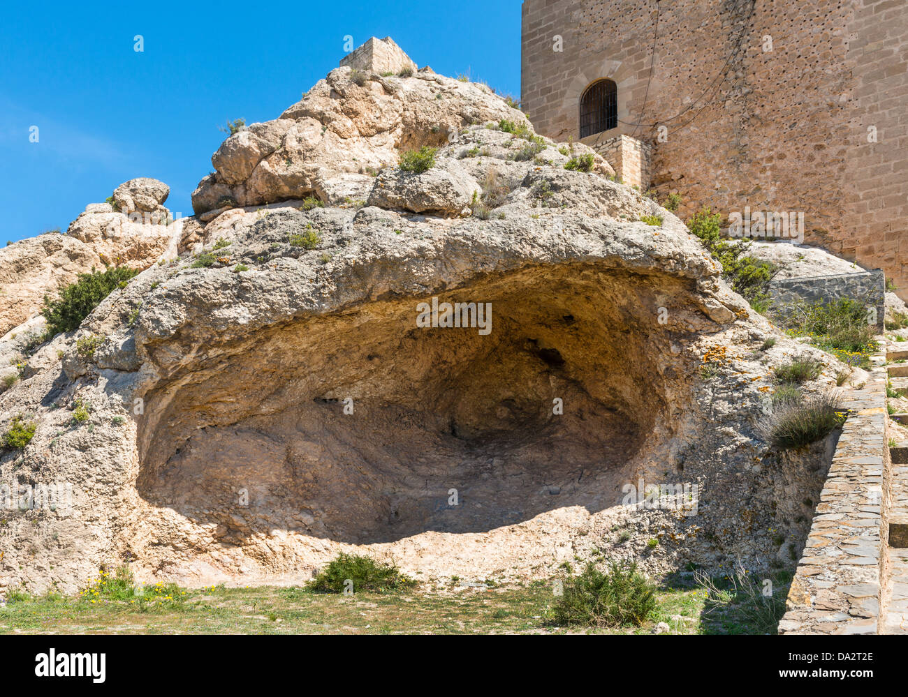 Cave inside Sax Castle Alicante Province Spain Stock Photo - Alamy